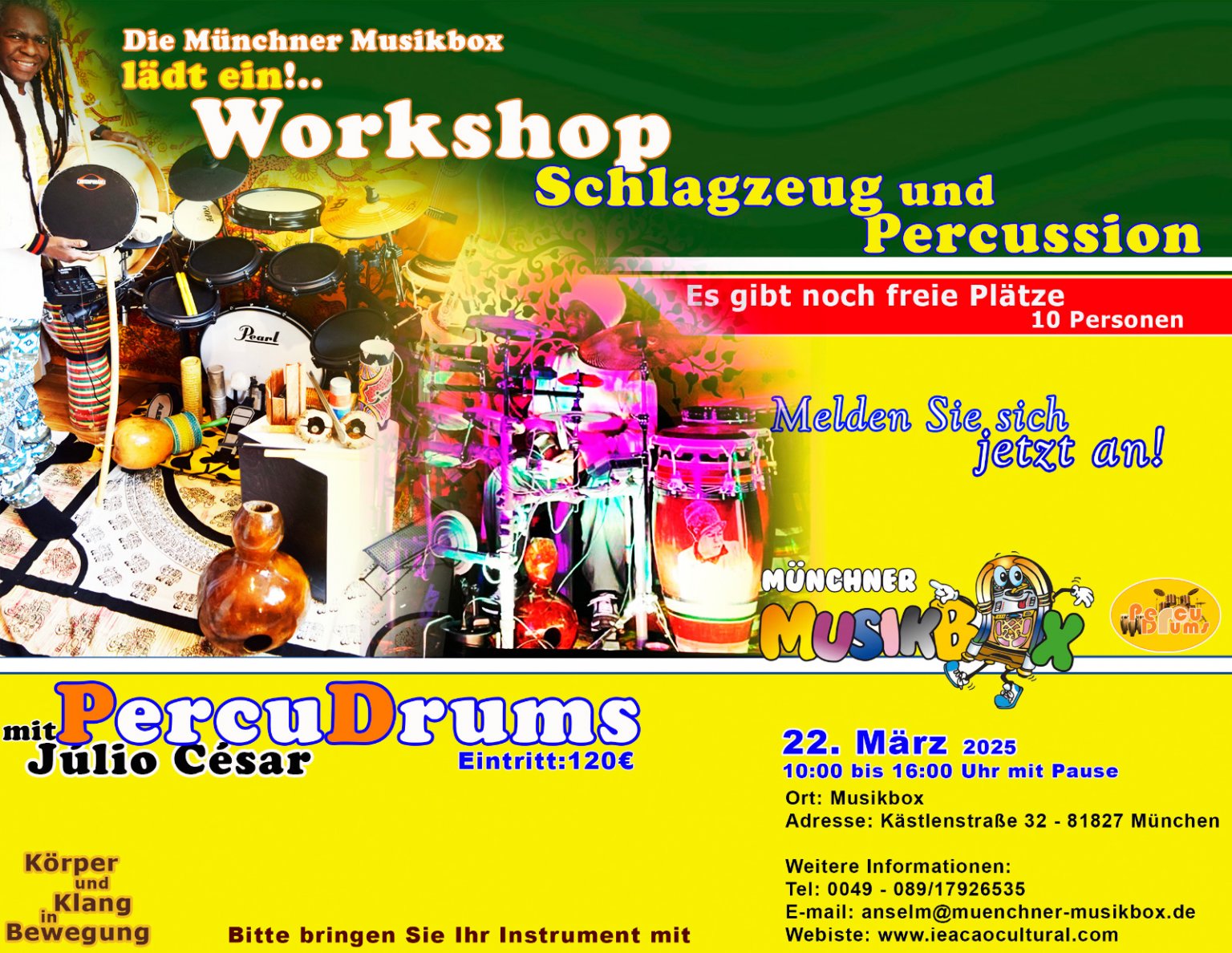 🥁 Percussionworkshop in München - Münchner Musikbox